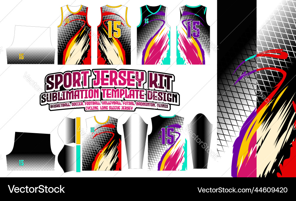 Jersey apparel sport wear sublimation pattern 89 Vector Image