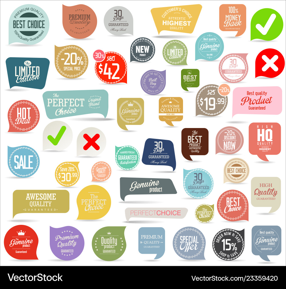 Modern badges and stickers collection Royalty Free Vector