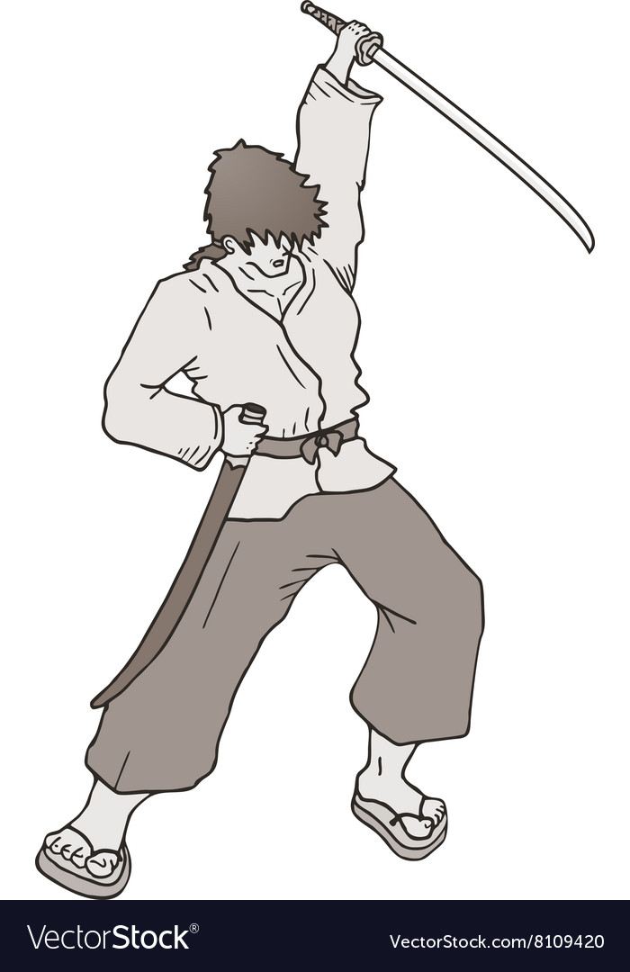 Samurai attack Royalty Free Vector Image - VectorStock