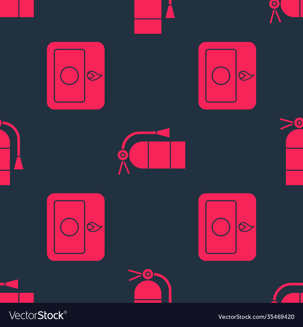 Set fire alarm system and fire extinguisher Vector Image