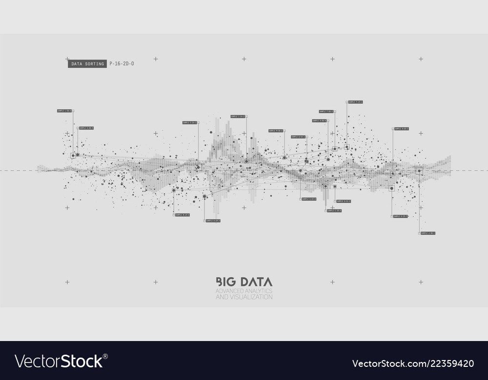 Violet abstract binary wave 3d big data Royalty Free Vector