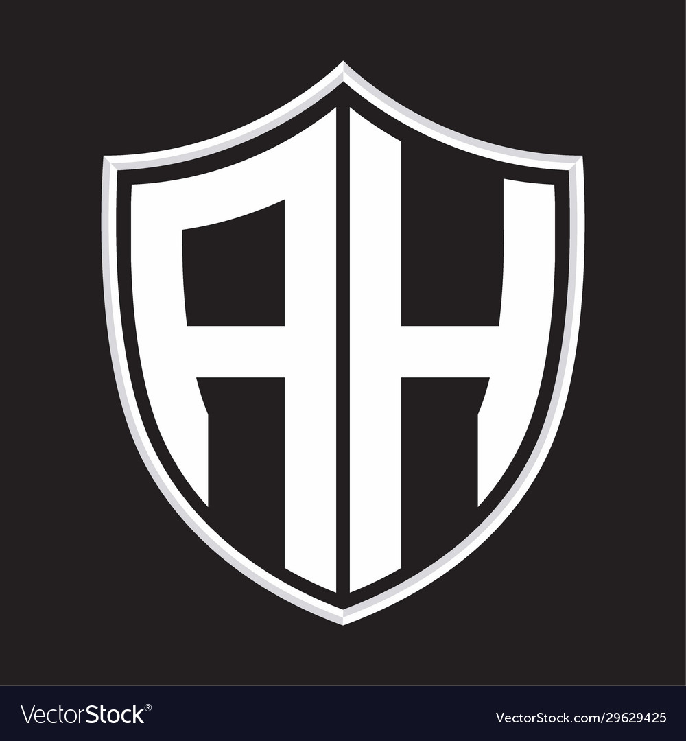Ah logo monogram with shield shape isolated Vector Image