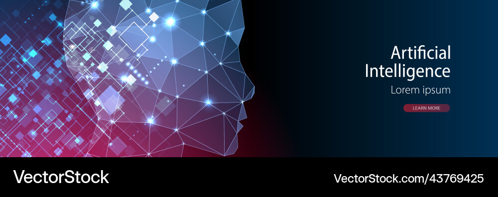 Artificial Intelligence Concept Creative Brain Vector Image