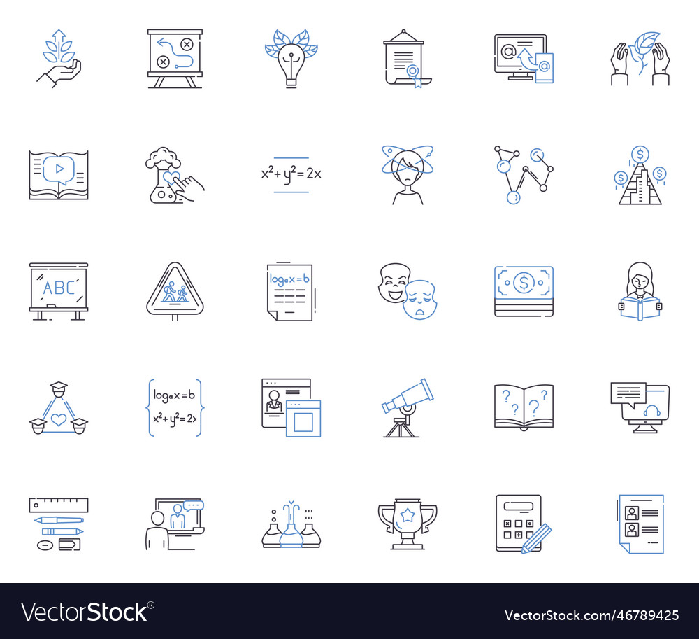Awareness line icons collection consciousness Vector Image Awareness line icons collection consciousness Vector Image