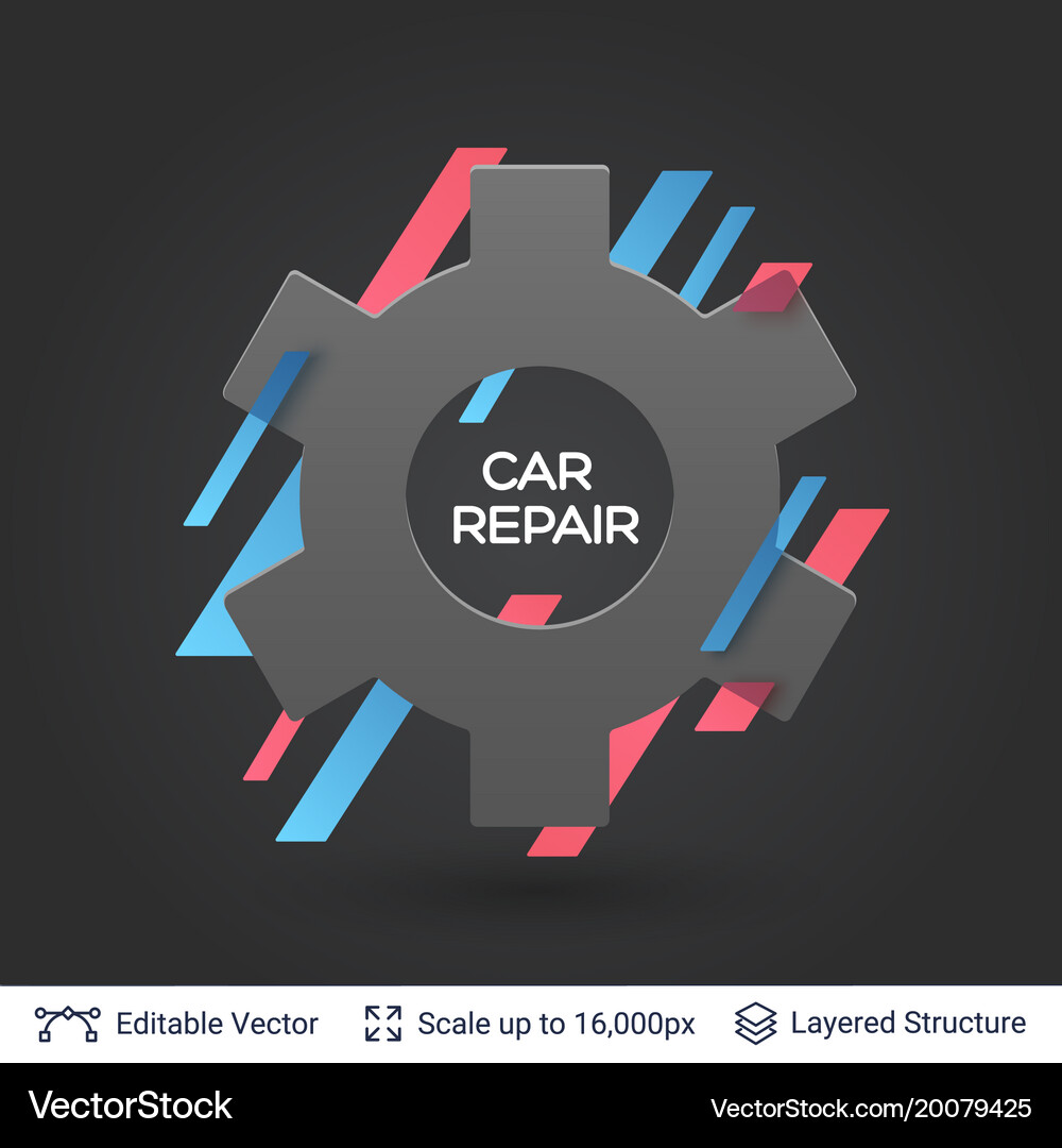 Black badge gear sticker Royalty Free Vector Image