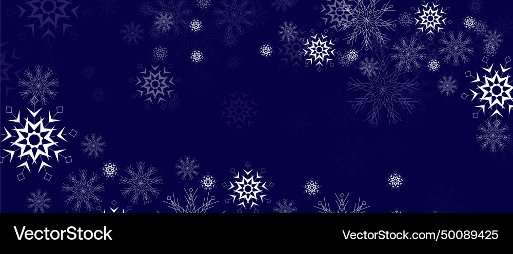 Blue and white gradient winter snowflakes banner Vector Image