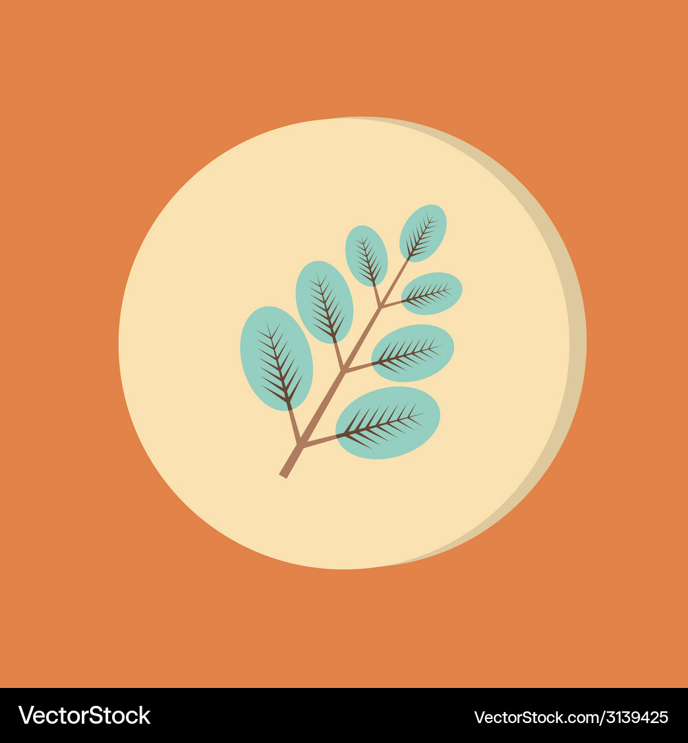 Branch with leaves symbol icon geometry teaching Vector Image