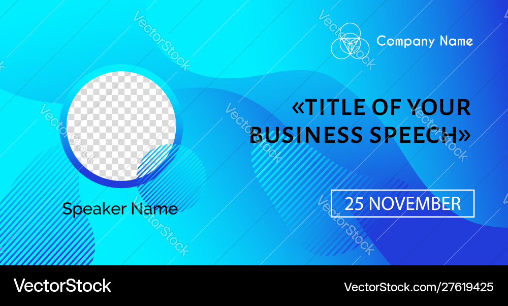 Business conference template abstract blue Vector Image