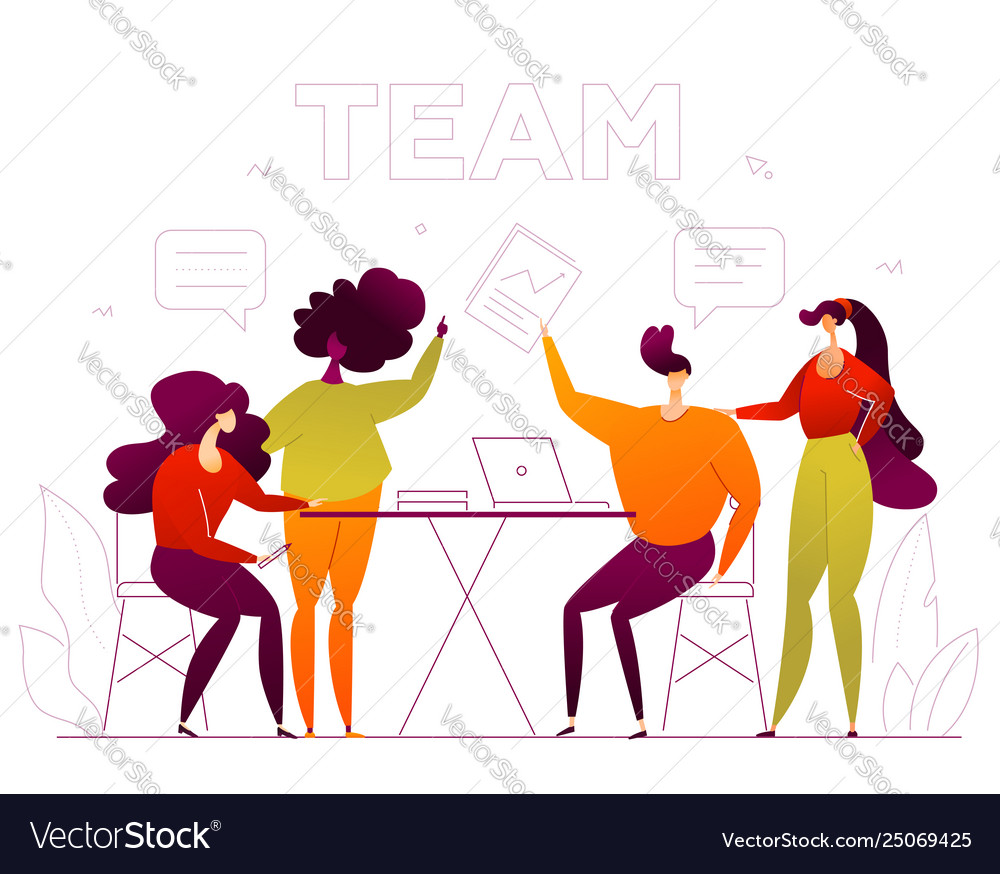 Business team - flat design style colorful Vector Image