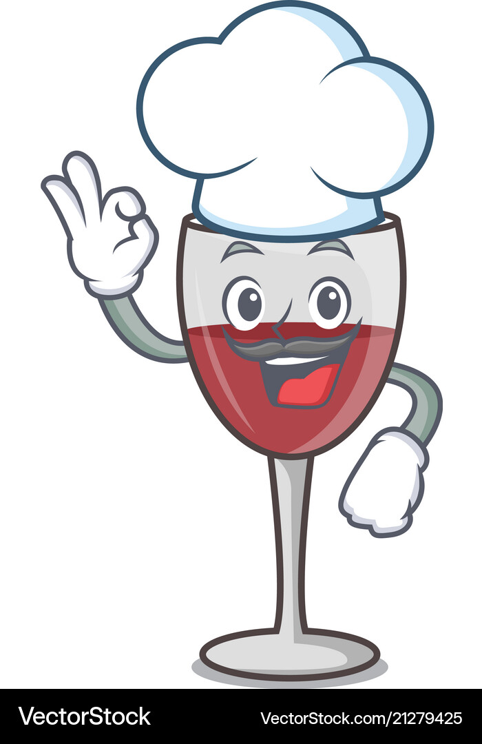 Chef wine character cartoon style Royalty Free Vector Image