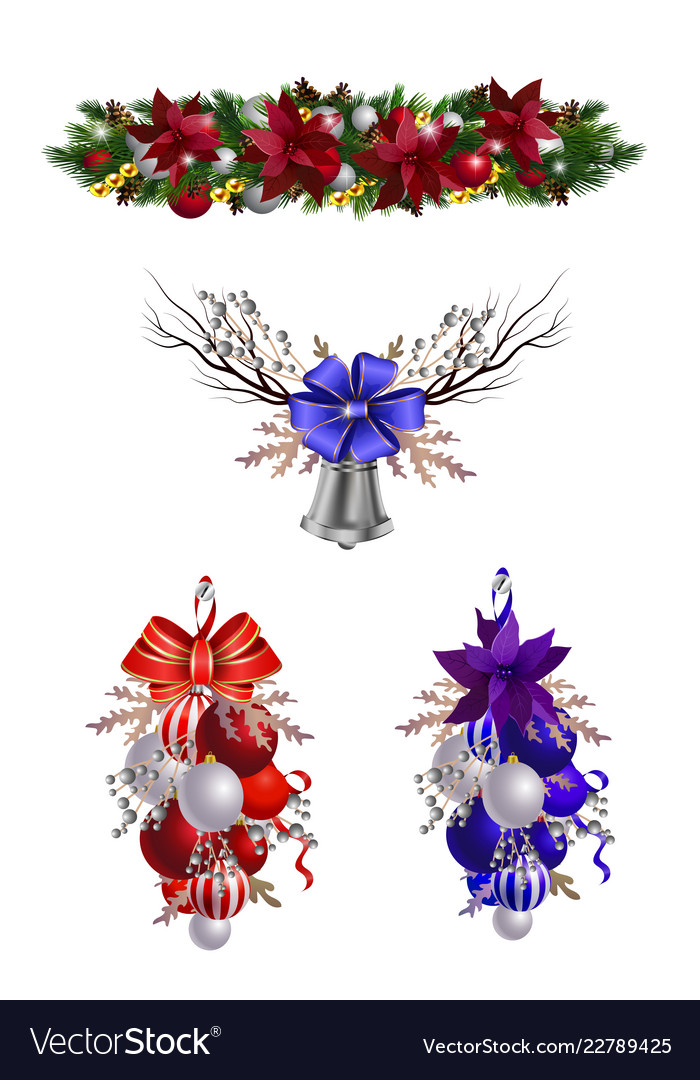 Christmas decoration set Royalty Free Vector Image