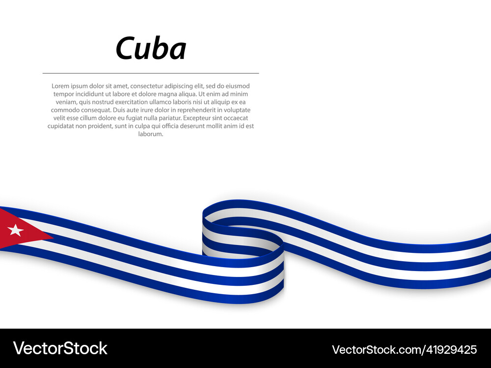 Cuban Flag Ribbon Banner Royalty Free Vector Image