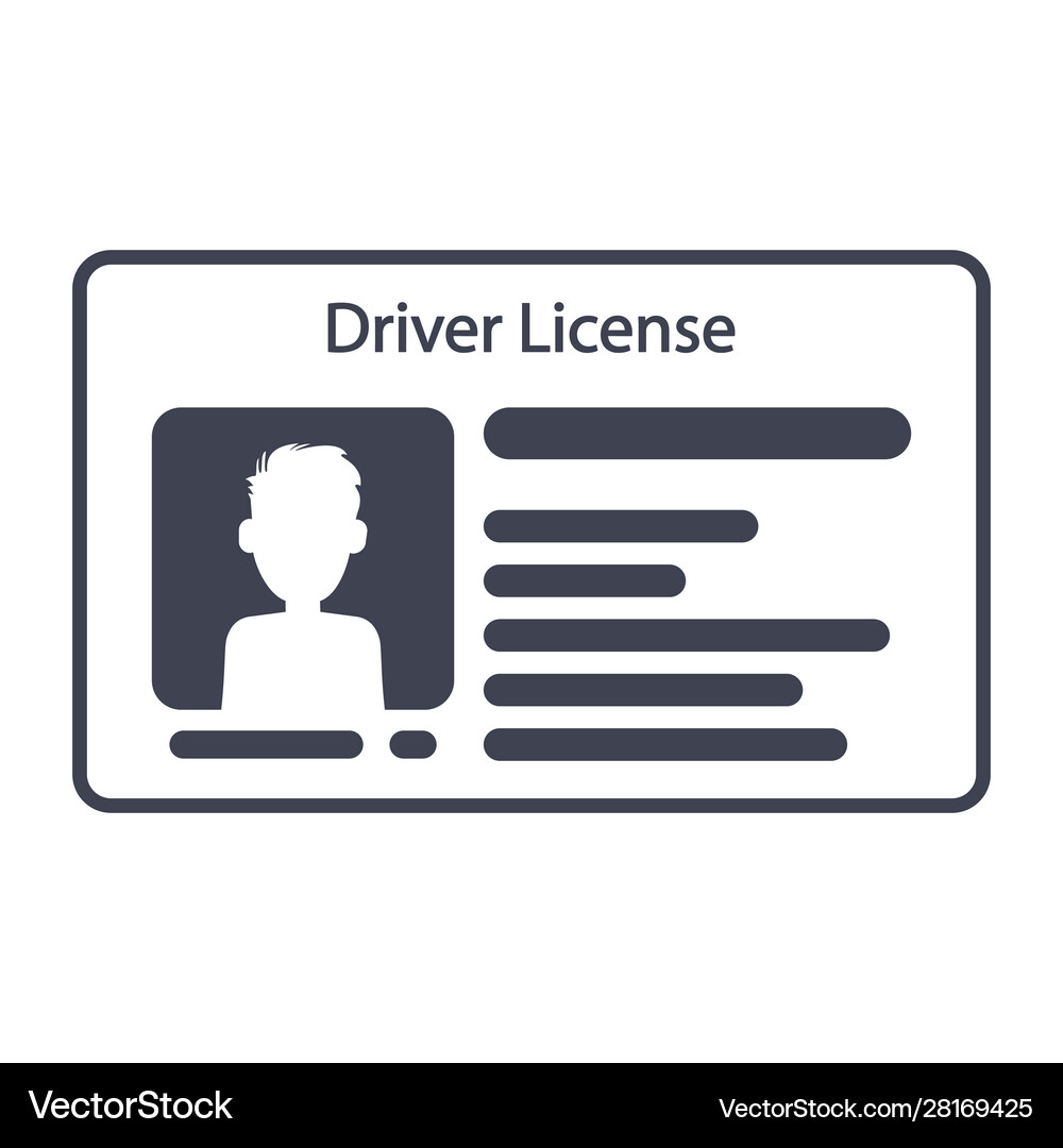 Driver id card license with photo identification Vector Image