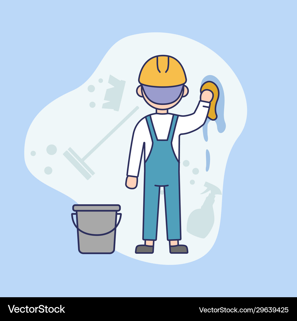 Industrial cleaning service concept Royalty Free Vector