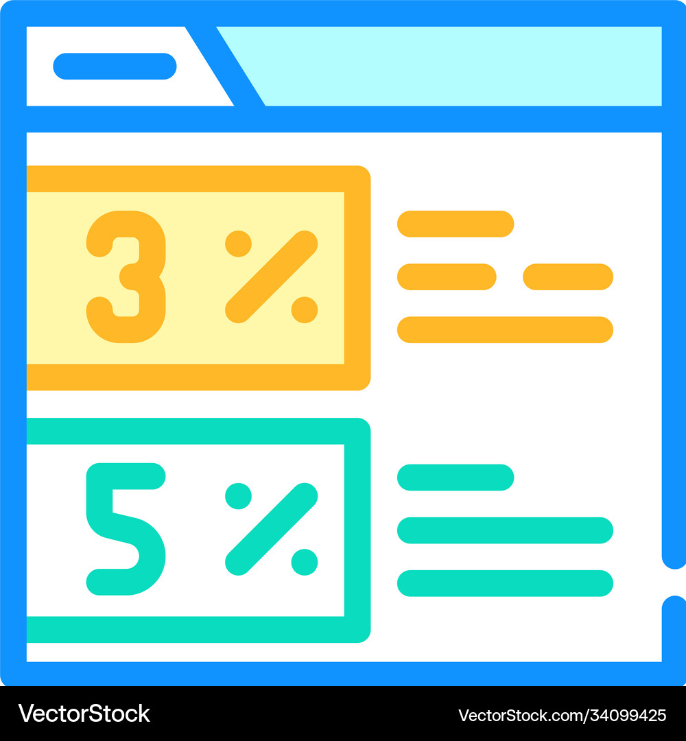 Internet discount coupon color icon Royalty Free Vector