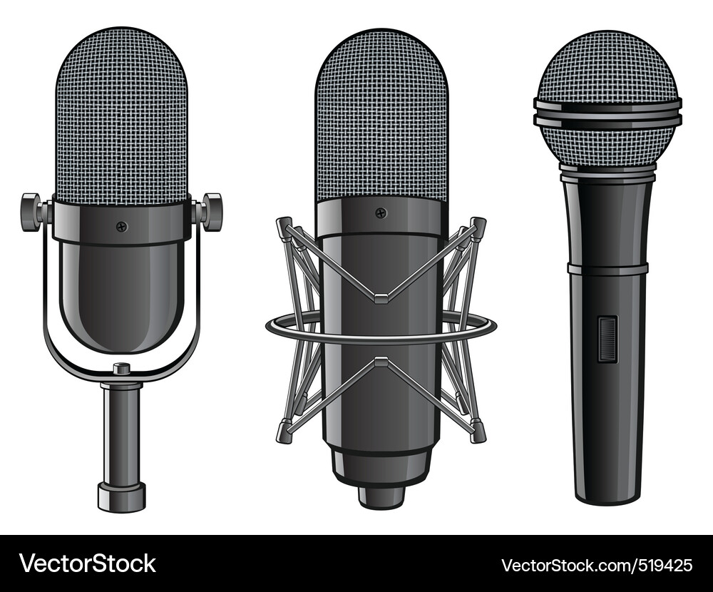Isolated image of microphones Royalty Free Vector Image