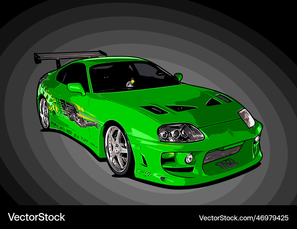Jdm car template for graphic design Royalty Free Vector