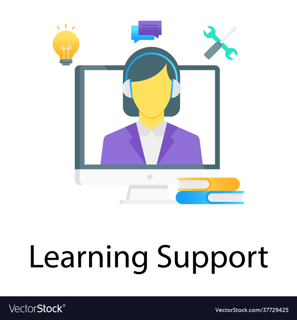 Learning support Royalty Free Vector Image - VectorStock