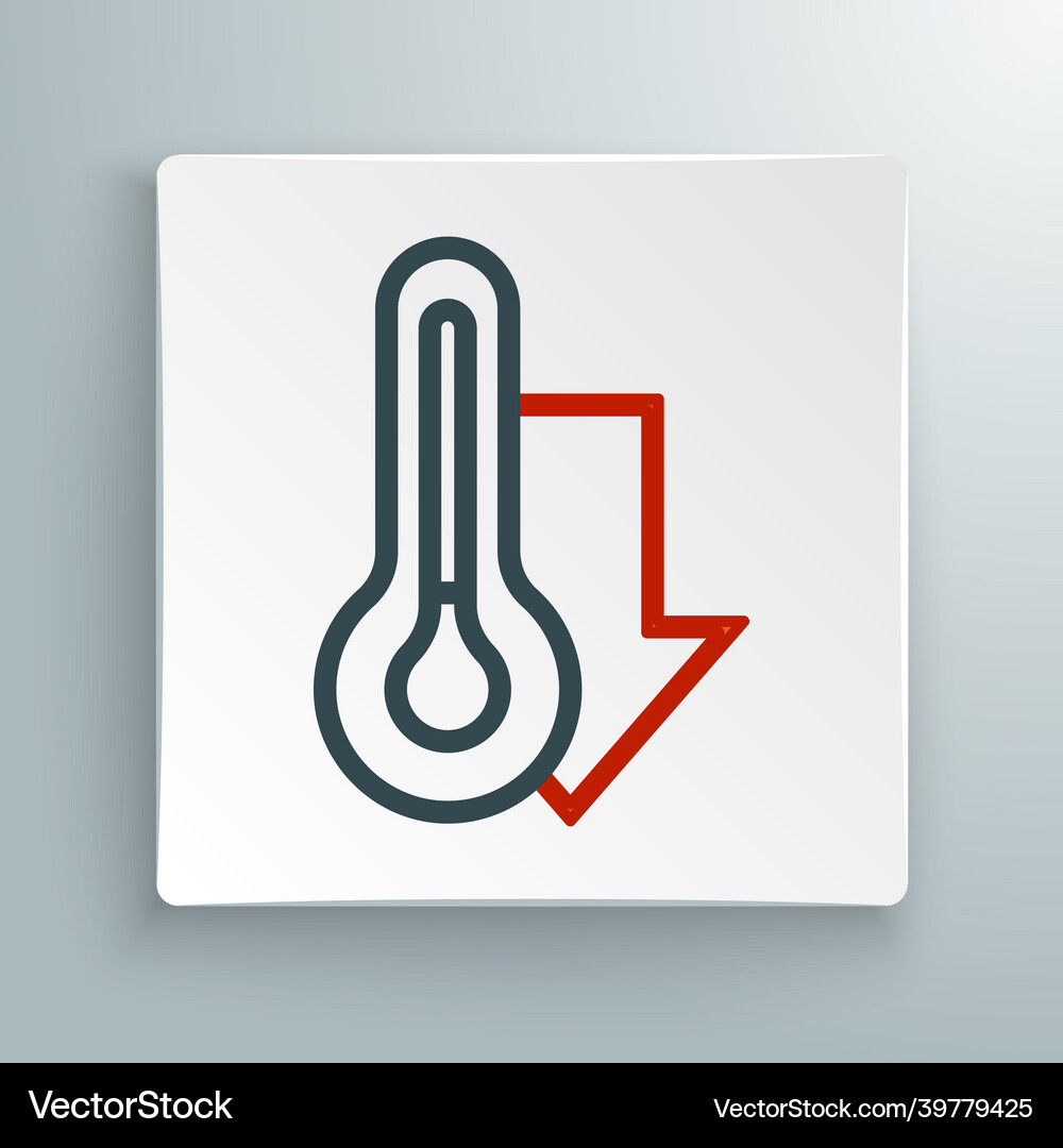 Line meteorology thermometer measuring icon Vector Image