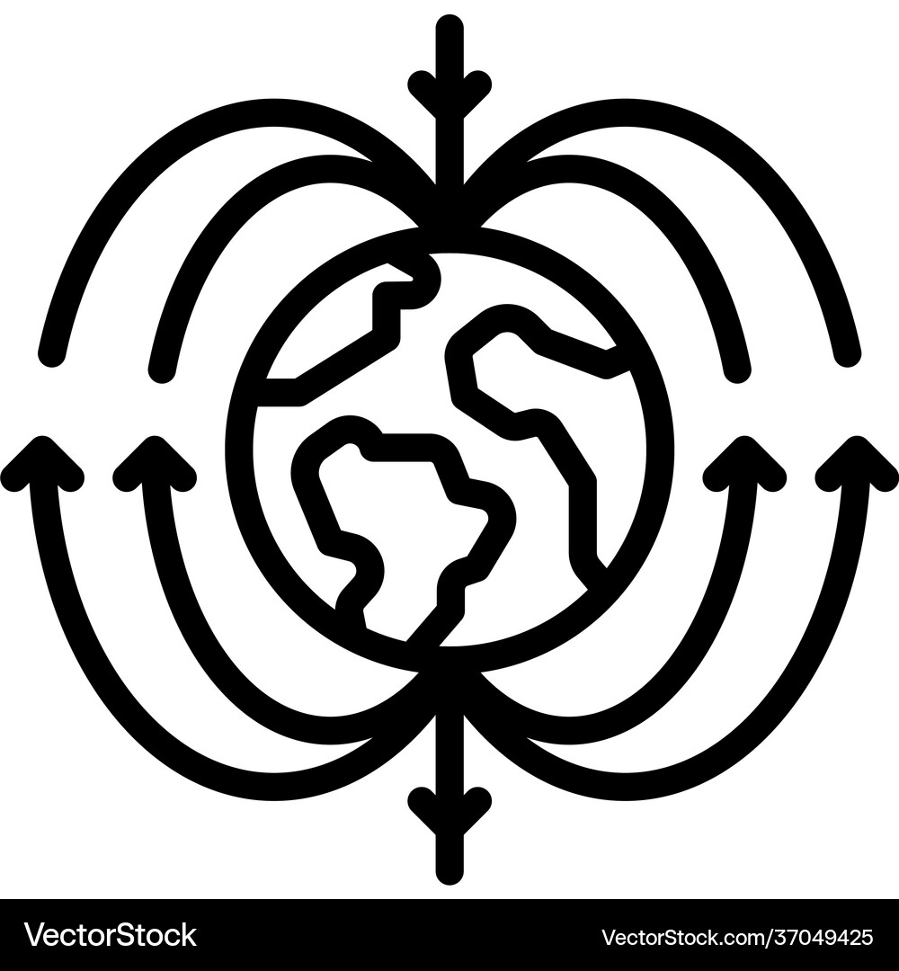 Magnetic field icon earth day related Royalty Free Vector