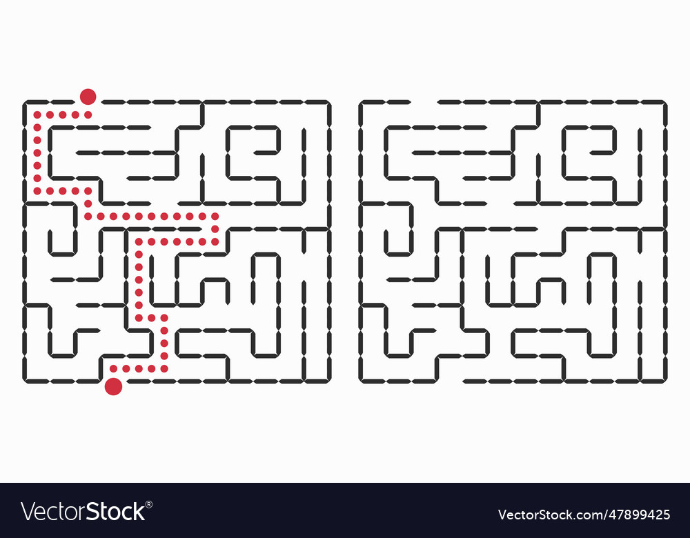 Maze game path square a simple logic game Vector Image