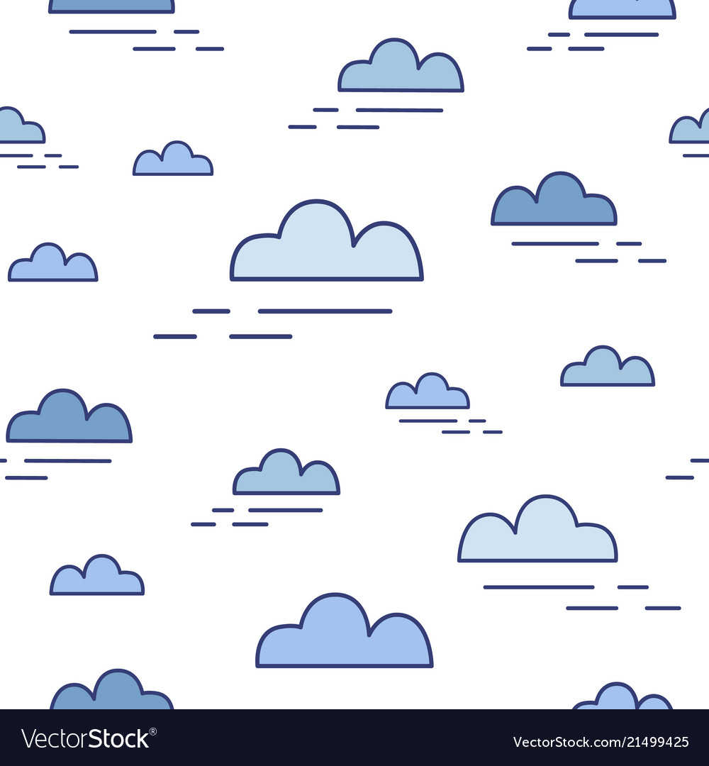 Modern seamless pattern with clouds different Vector Image