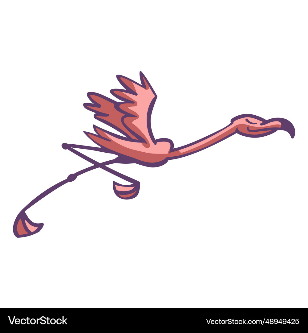 Pink flamingo running Royalty Free Vector Image