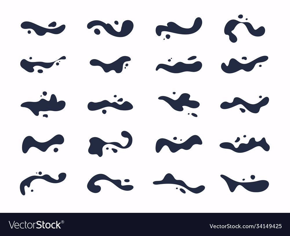 Set abstract waves isolated on white Royalty Free Vector