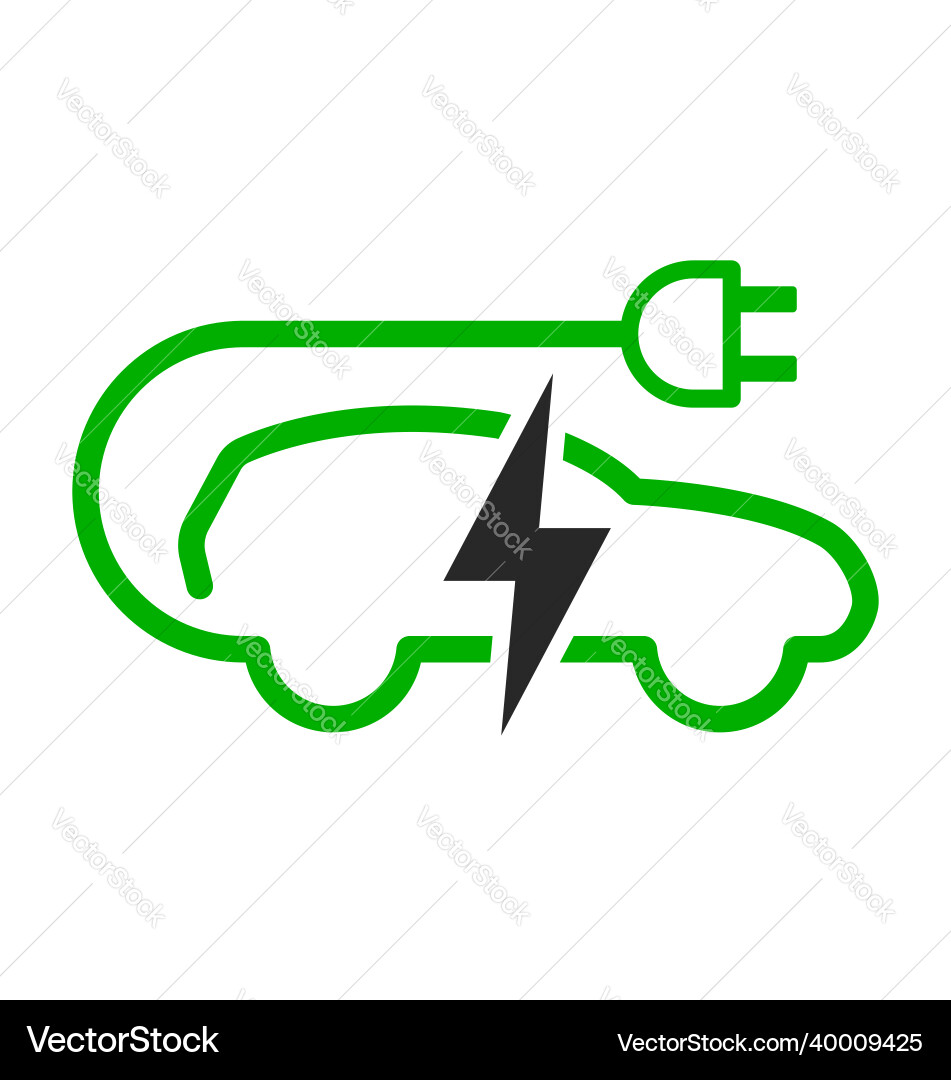 Simple electric car charge point logo Royalty Free Vector