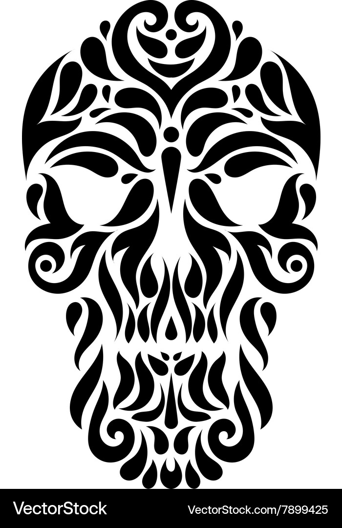 Tribal tattoo skull Royalty Free Vector Image - VectorStock