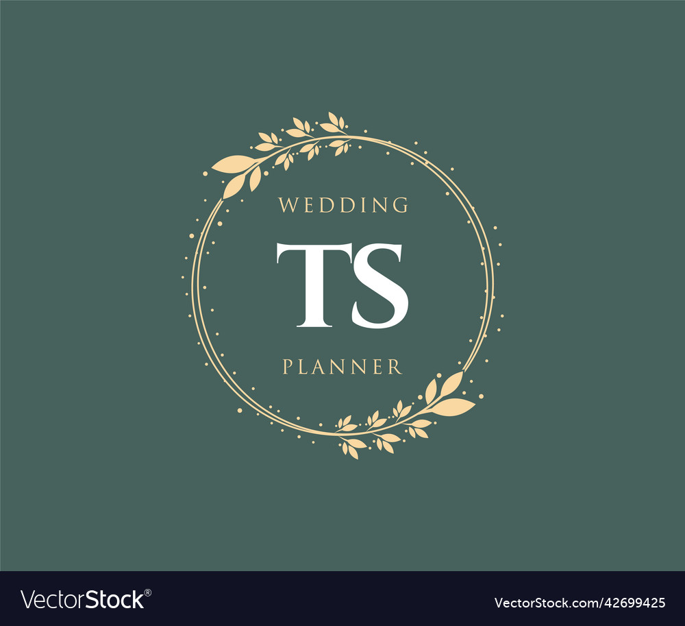 Ts initials letter wedding monogram logos Vector Image