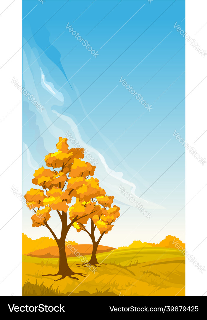 Vertical rural autumn landscape Royalty Free Vector Image