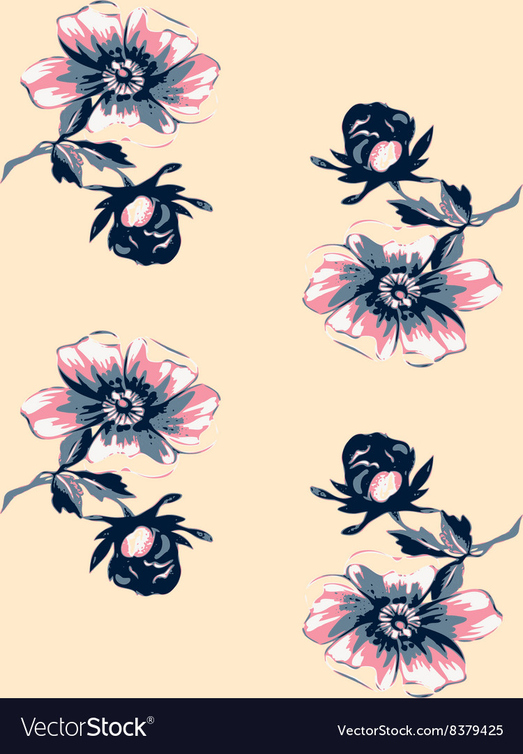 Wallpaper seamless floral vintage background Vector Image