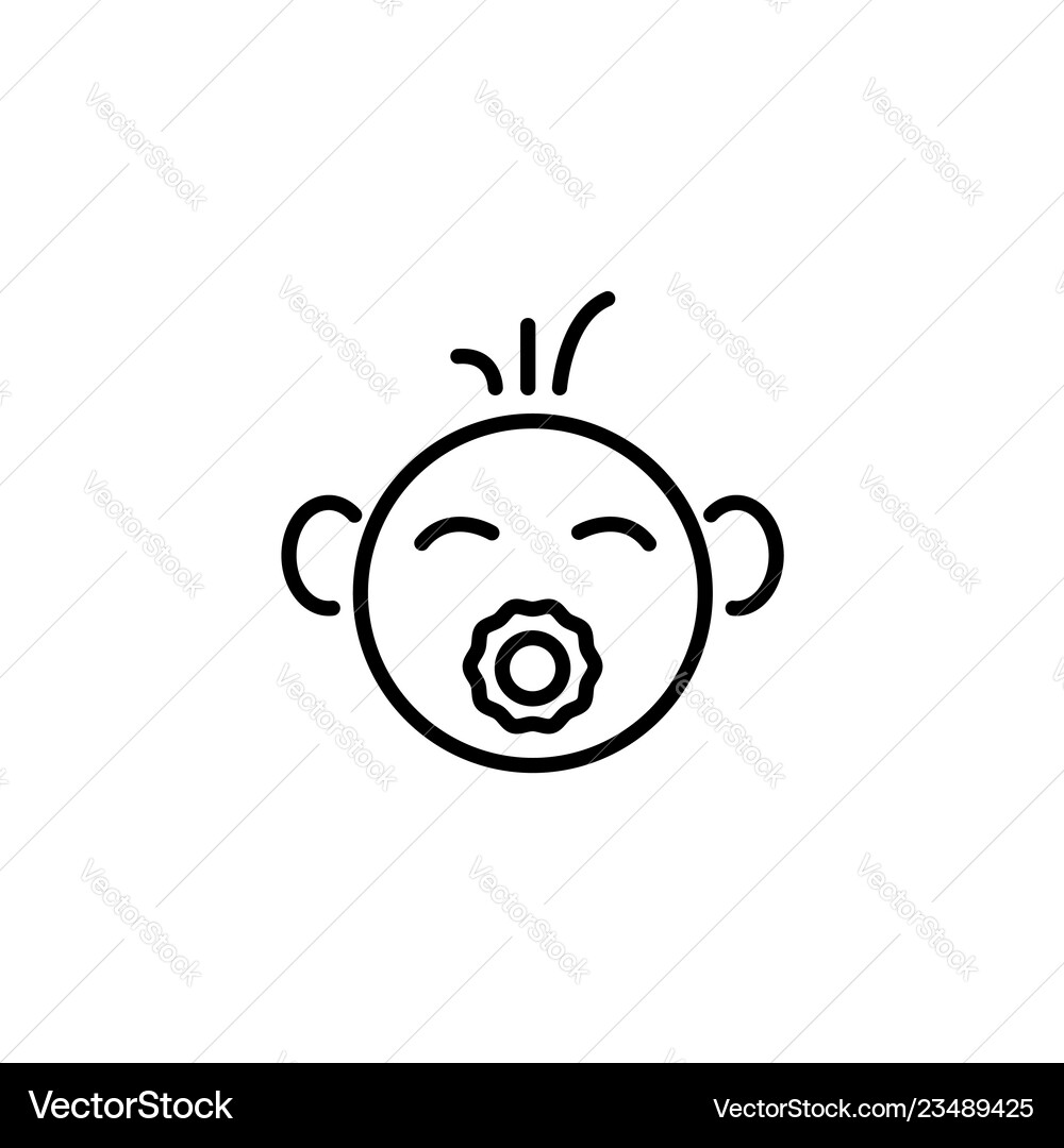 Web line icon baby with pacifier black on white Vector Image