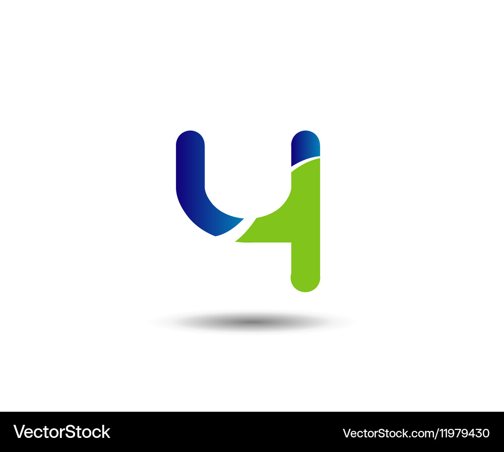 Abstract number 4 logo symbol icon Royalty Free Vector Image
