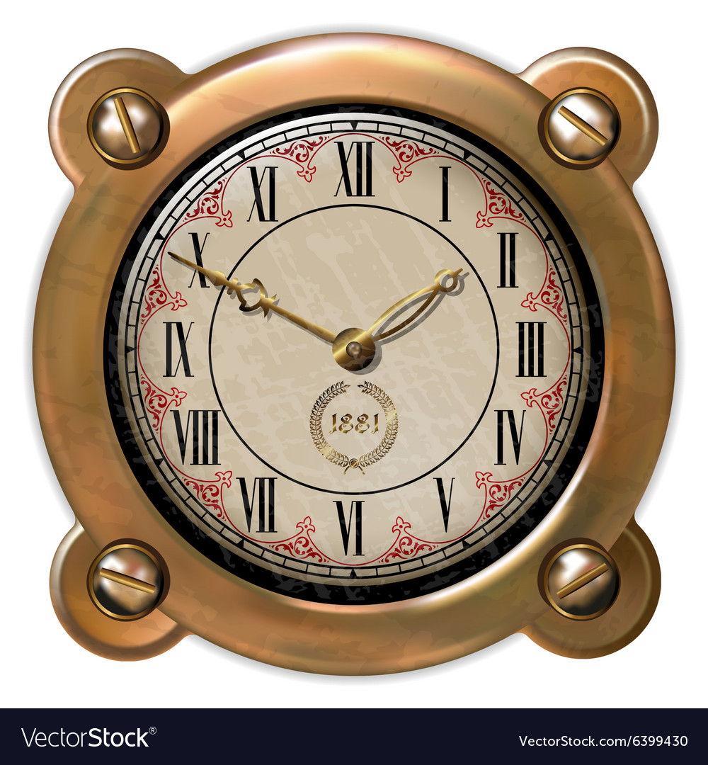 Ancient clock ector Royalty Free Vector Image - VectorStock