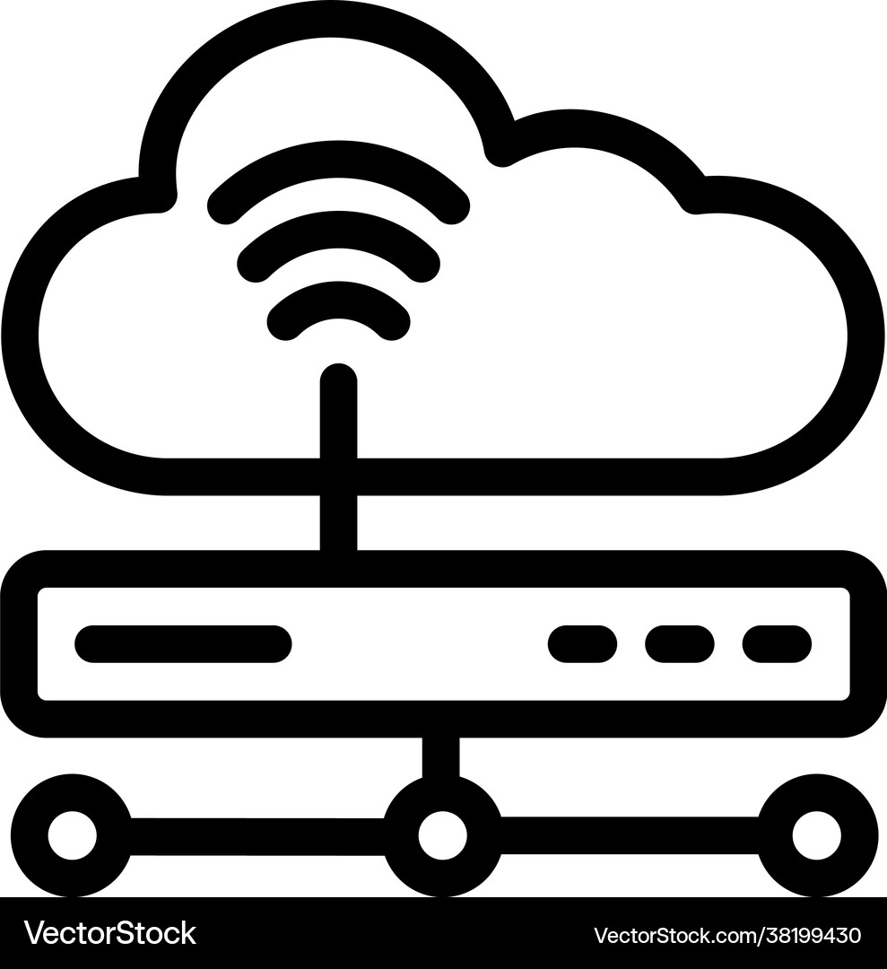 Cloud server sharing Royalty Free Vector Image