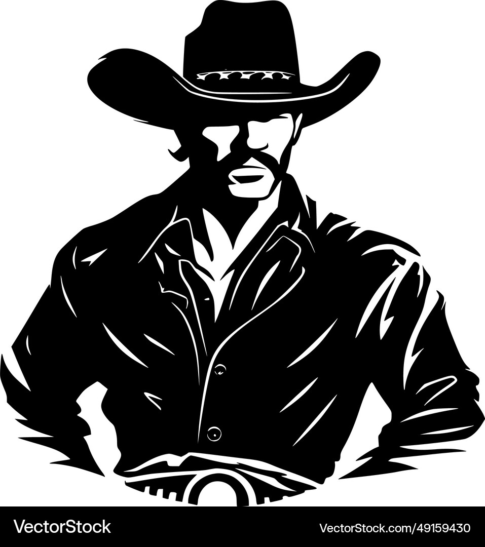 Cowboy - minimalist and flat logo Royalty Free Vector Image
