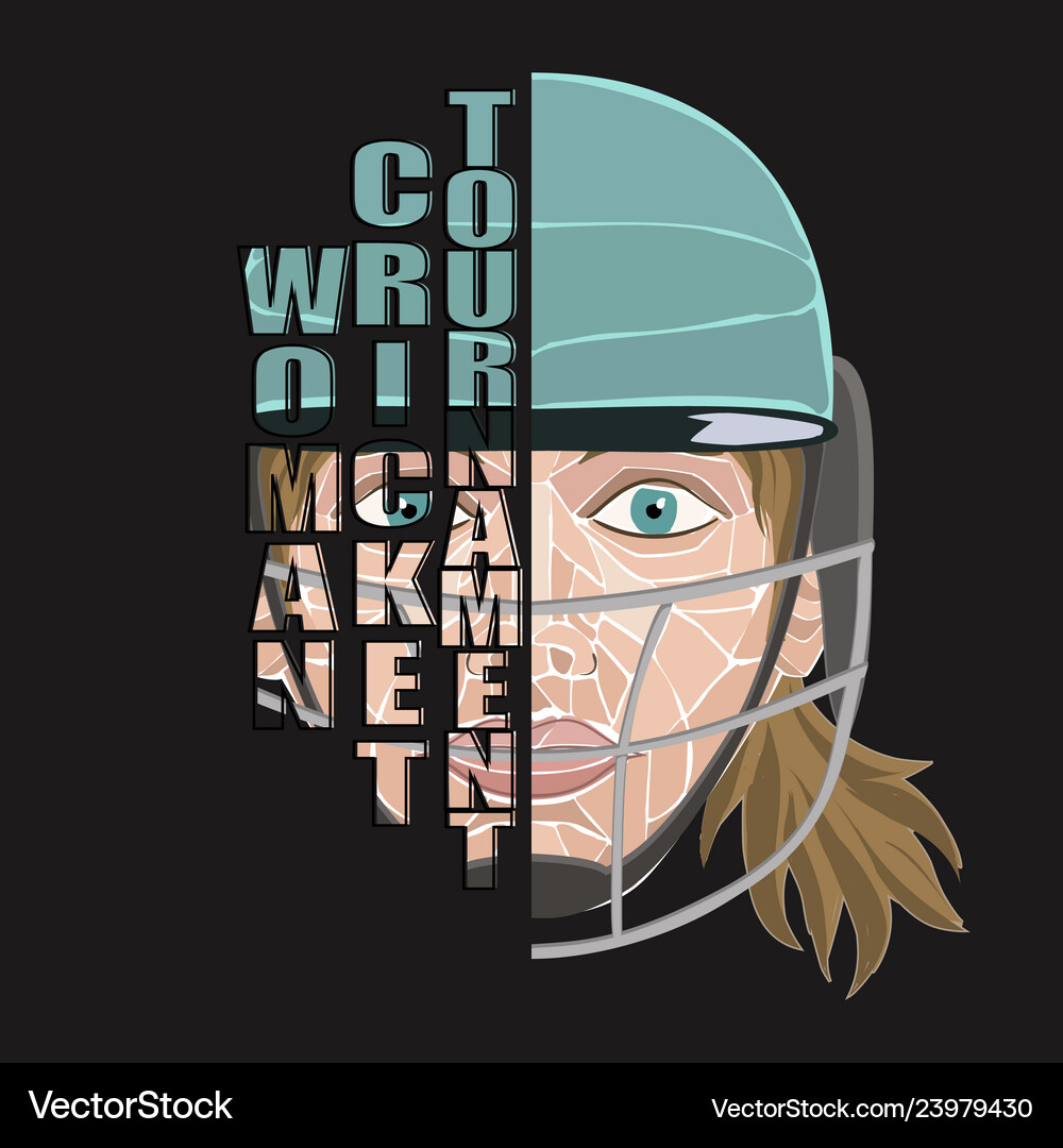 Cricket face women Royalty Free Vector Image - VectorStock