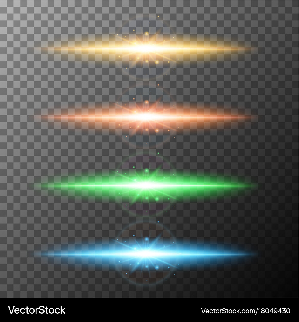 Four color beam lights on gray background Vector Image