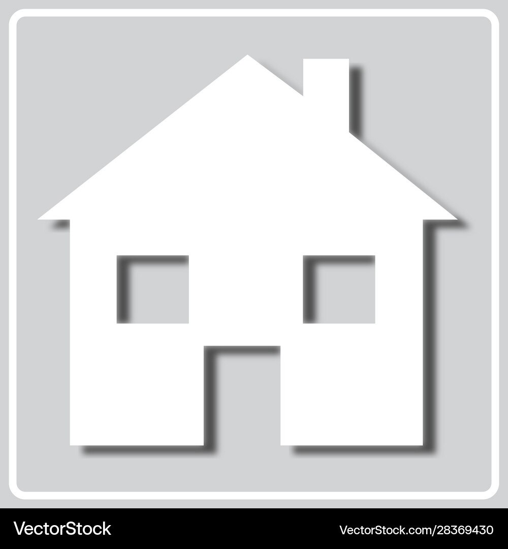 Gray icon with white silhouette a house Royalty Free Vector