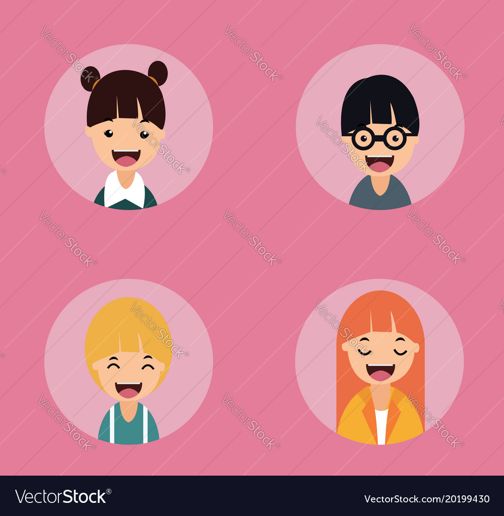 Happy smiling people collection Royalty Free Vector Image