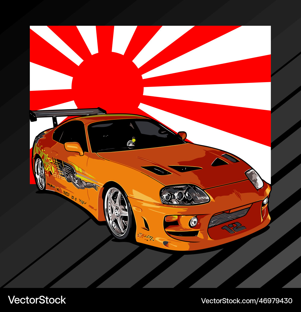 Jdm car template for graphic design Royalty Free Vector