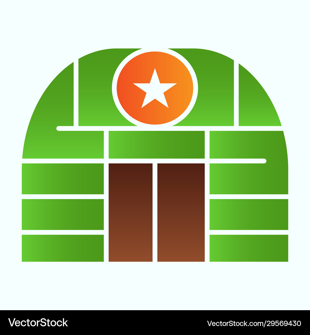 Military base flat icon army building Royalty Free Vector