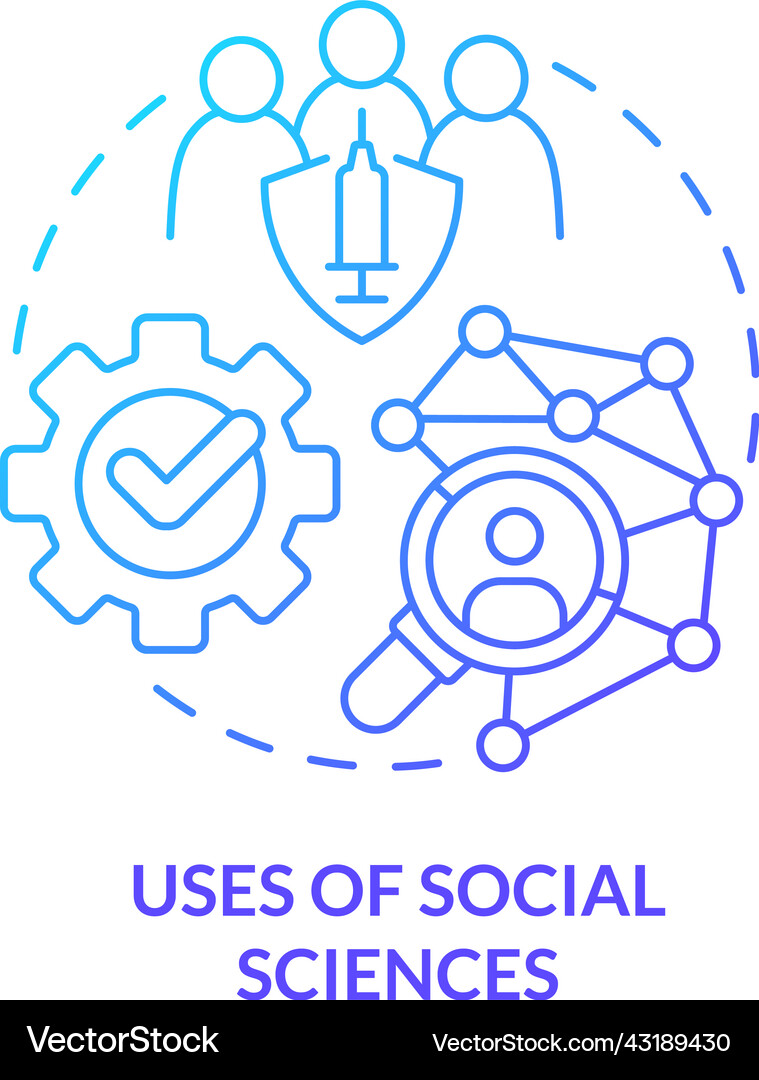 Uses of social sciences blue gradient concept icon