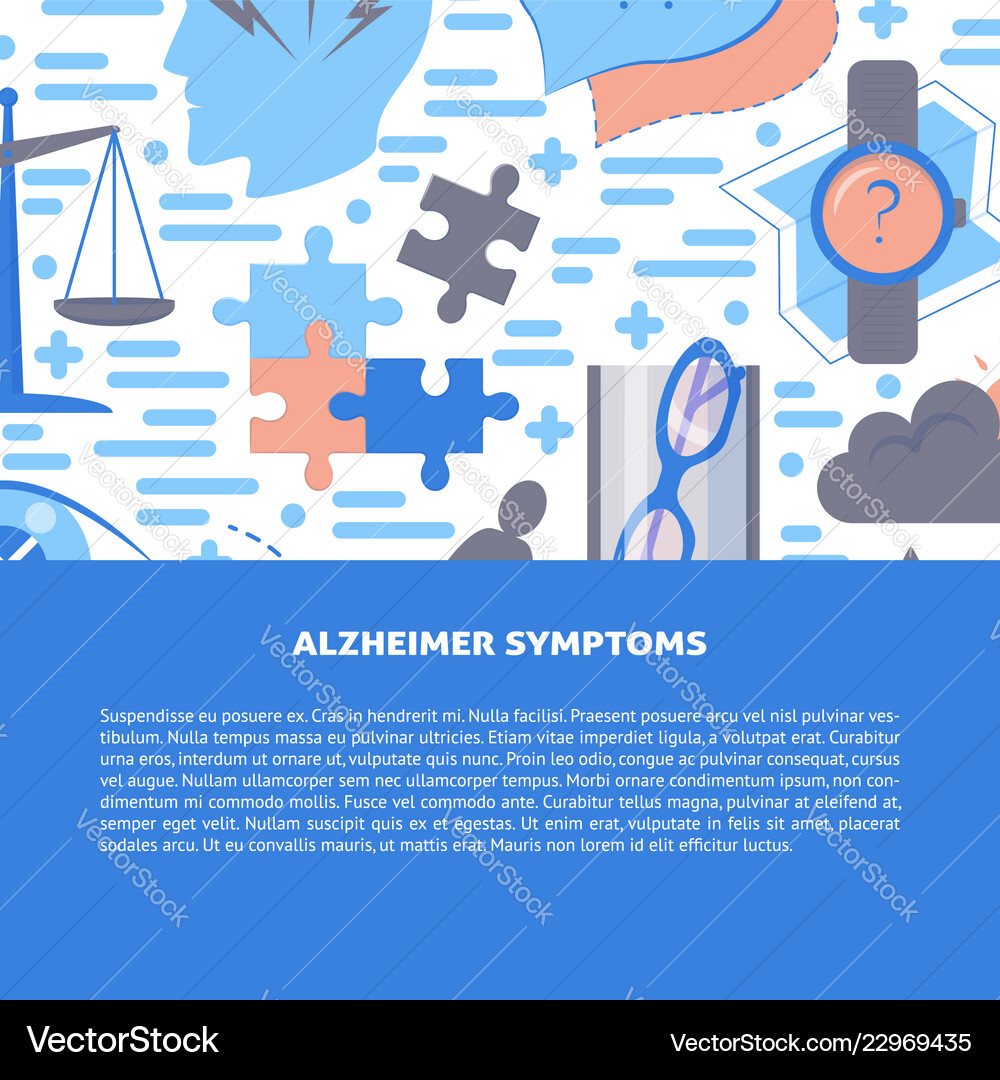 Alzheimer s disease concept banner template Vector Image