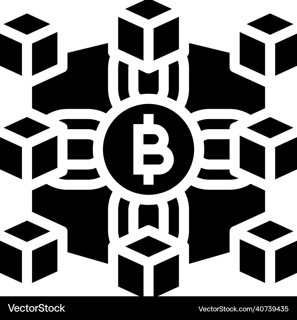 Blockchain finance technology glyph icon Vector Image