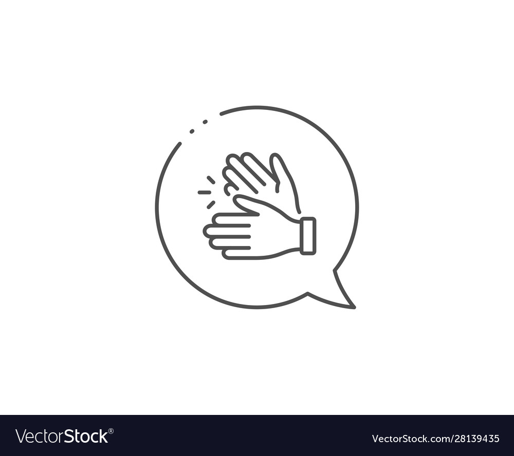 Clapping Hands Line Icon Clap Sign Royalty Free Vector Image