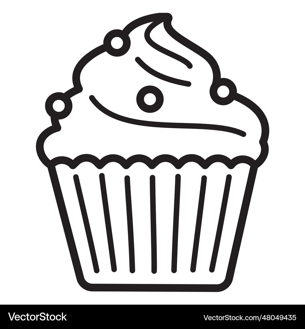Cupcake candy swirl topping large stroke Vector Image