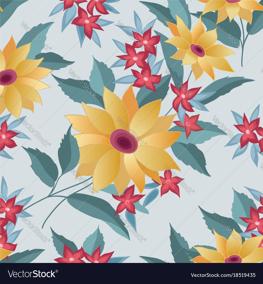 Floral seamless stylish pattern spring flower Vector Image